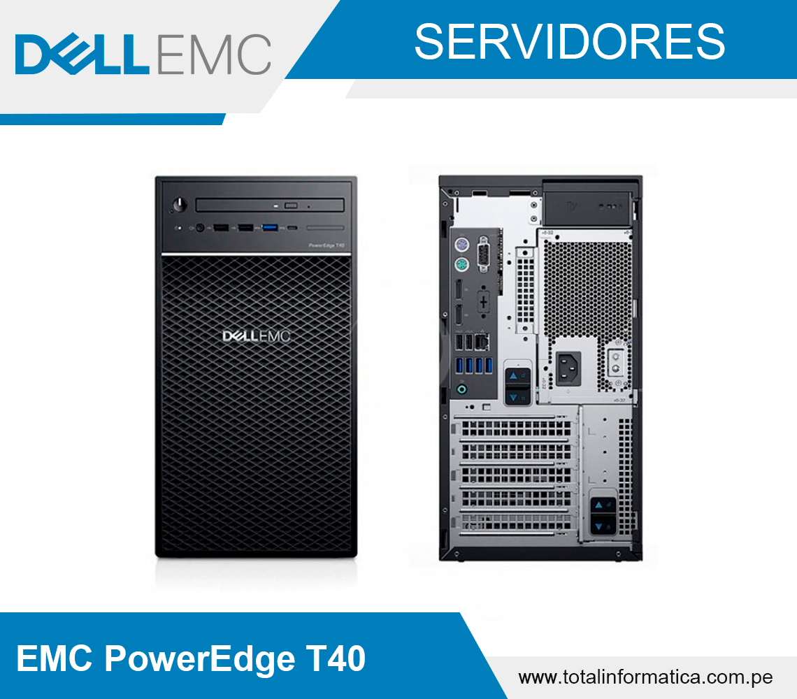 SERVIDOR DELL EMC POWEREDGE T40, XEON E-2224G 3.50GHZ, 8GB RAM, 1TB HDD ...