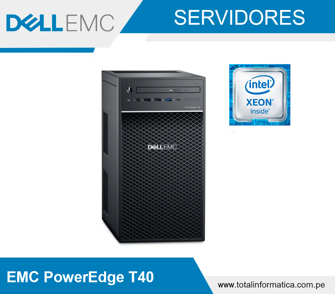 SERVIDOR DELL EMC POWEREDGE T40, XEON E-2224G 3.50GHZ, 8GB RAM, 1TB HDD ...
