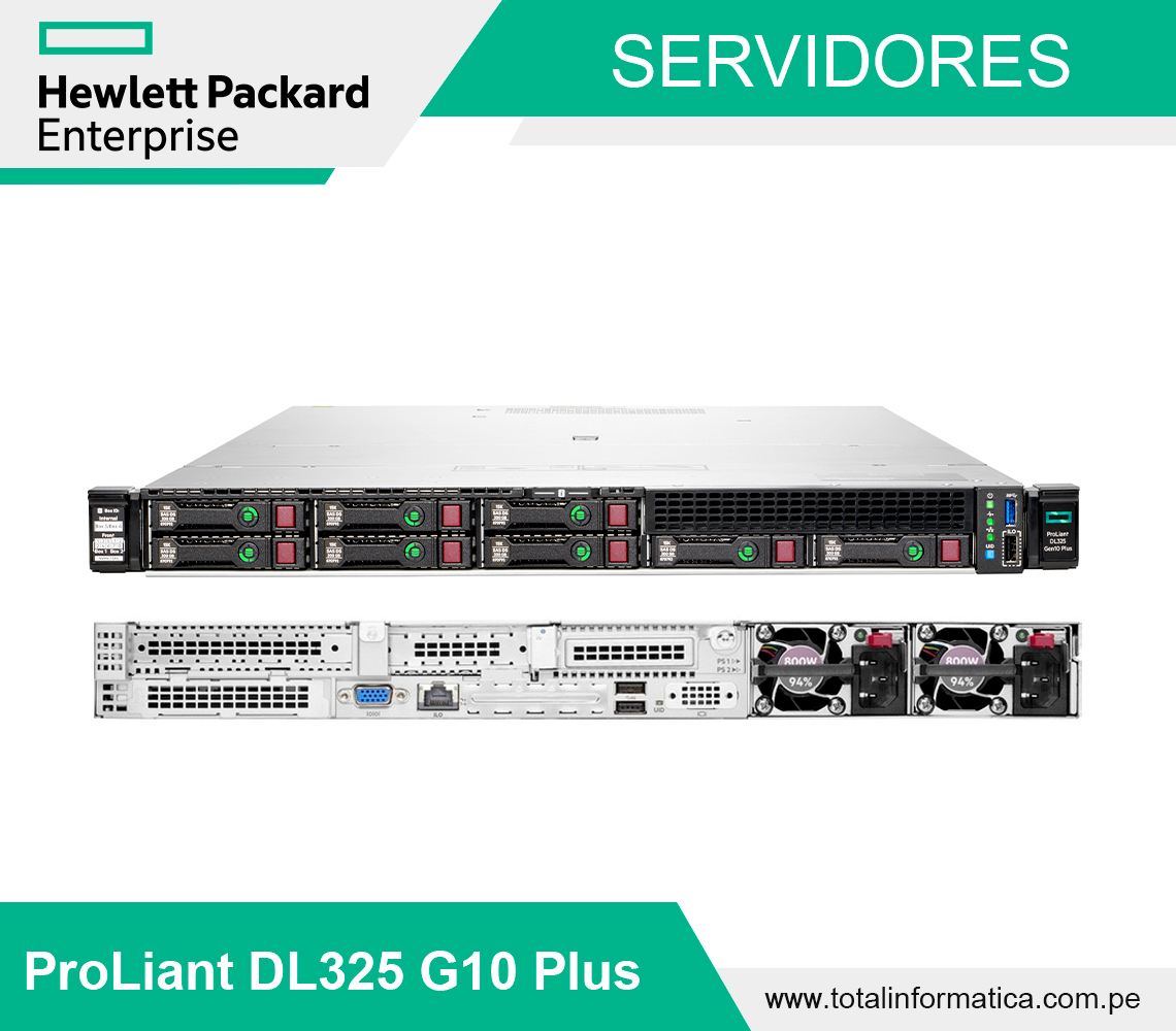 SERVIDOR HPE PROLIANT DL325 G10 PLUS, AMD EPYC 7302P 2.80GHZ, 32GB RAM 12GB/S SAS, 500W