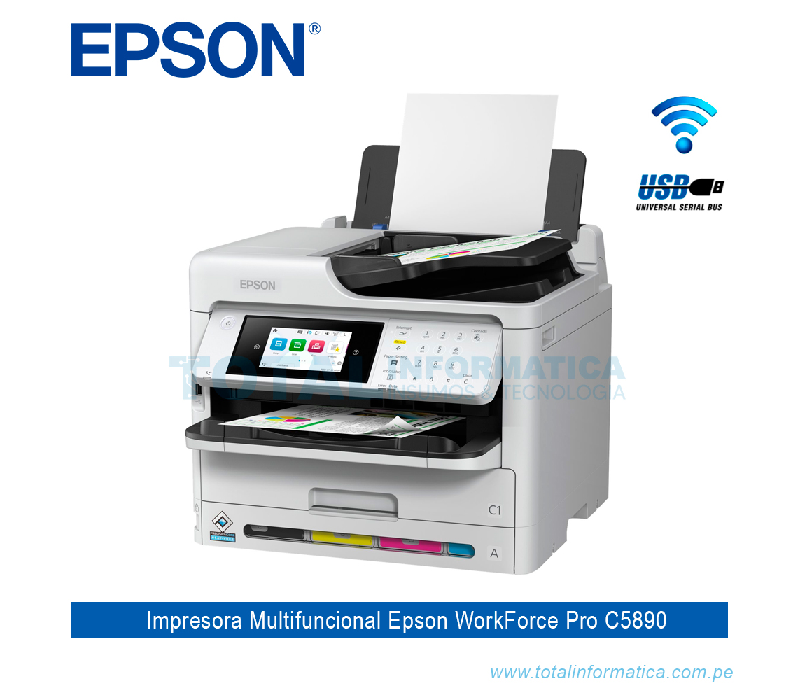 MULTIFUNCIONAL EPSON WORKFORCE PRO C5890 WIFI, FAX, RED ( C11CK23301 )