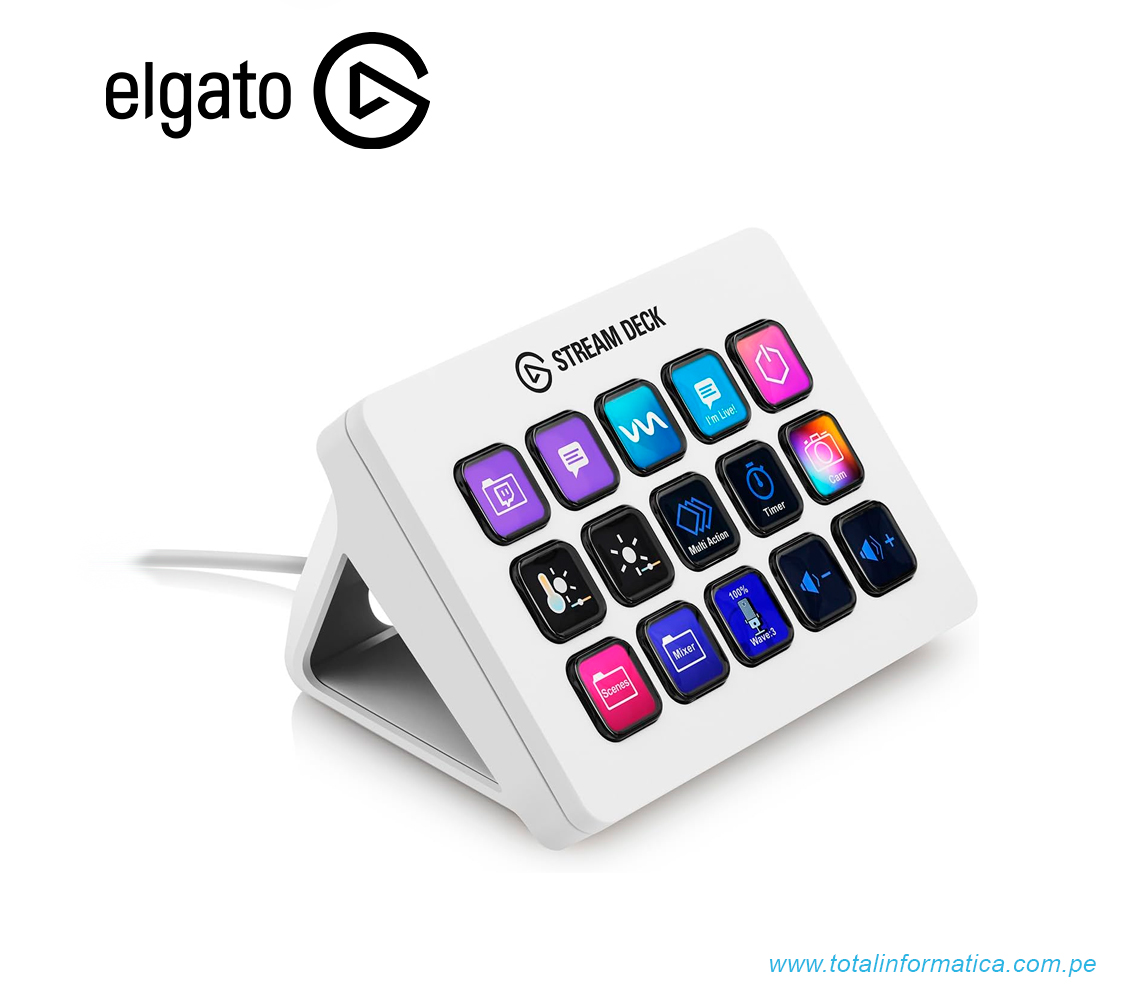 ELGATO STREAM DECK MK.2, 15 TECLAS LCD PERSONALIZABLES, USB 2.0, BLANCO ...