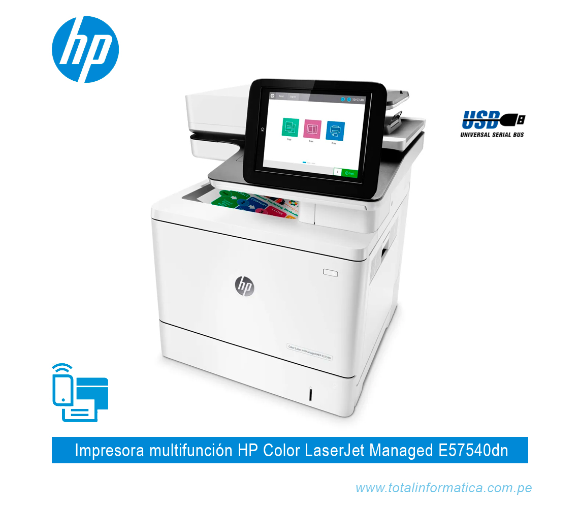 IMPRESORA HP COLOR LASERJET MANAGED E57540DN 3GY25A MULTIFUNCIÓN, 40 PPM