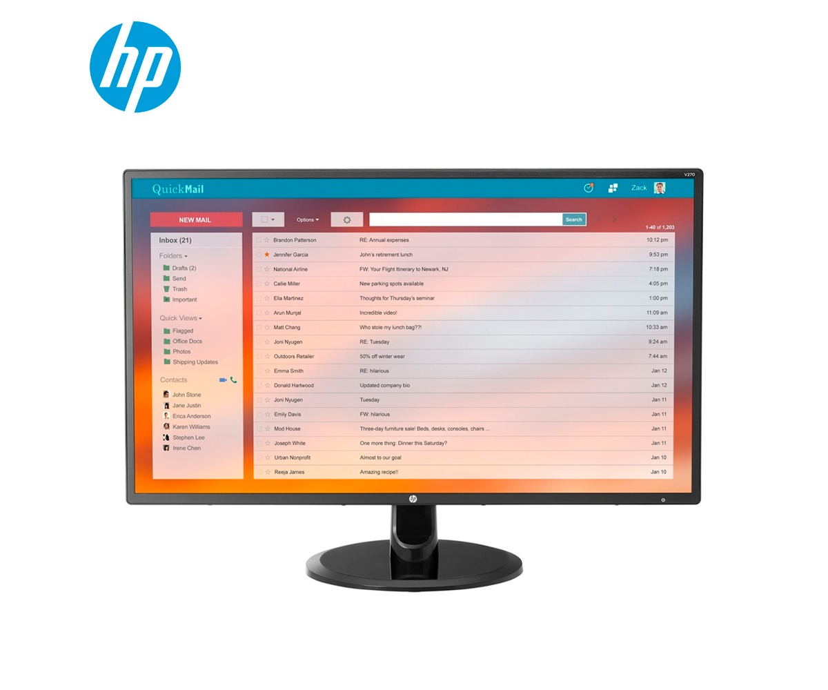 MONITOR LED HP V270 2KZ35AA 27", FULL HD, 1920 X 1080, WIDESCREEN, HDMI, VGA, NEGRO