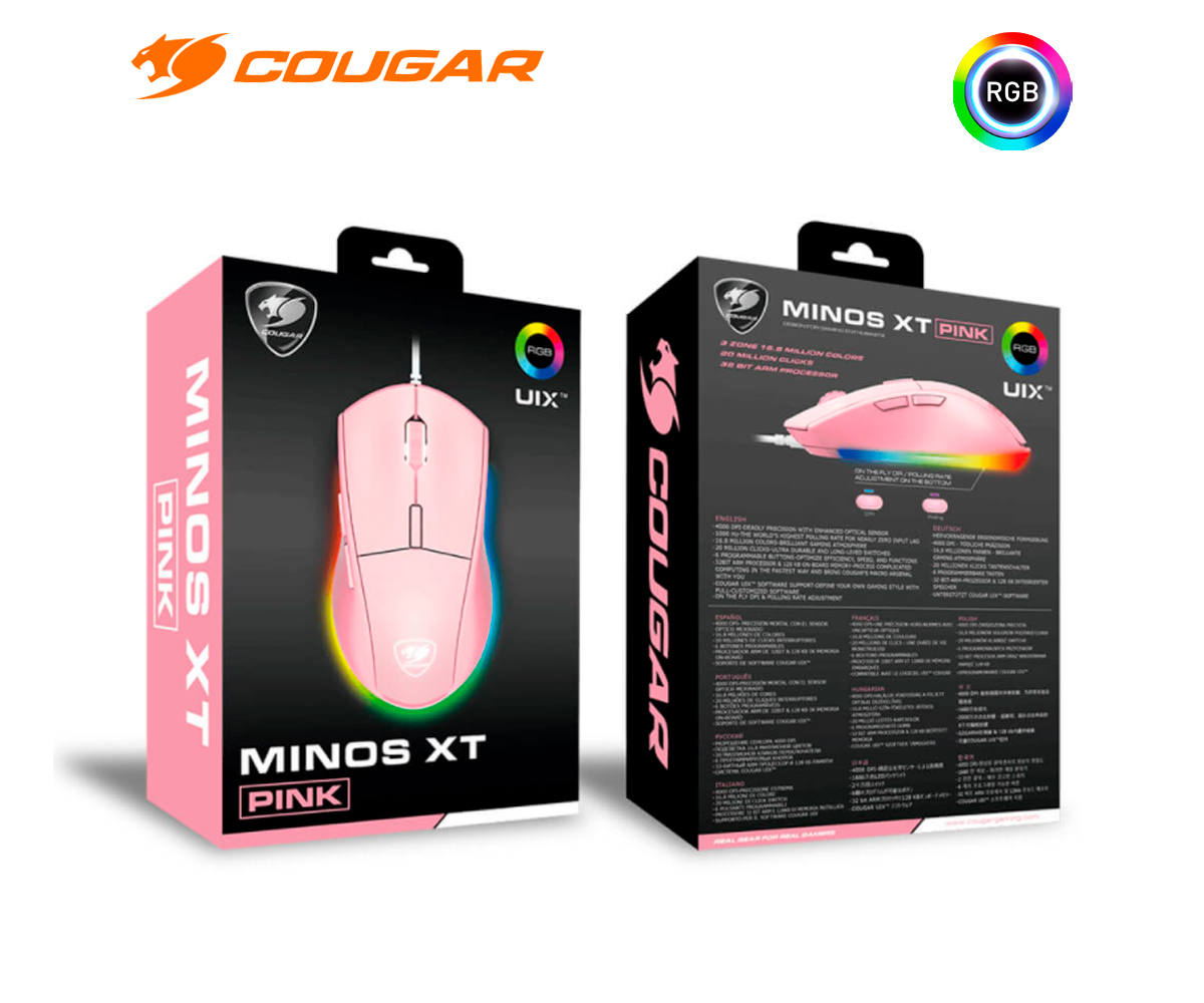 MOUSE COUGAR MINOS XT ÓPTICO 3MMXTWOP.0001, 4000DPI, USB, 6 BOTÓN ...