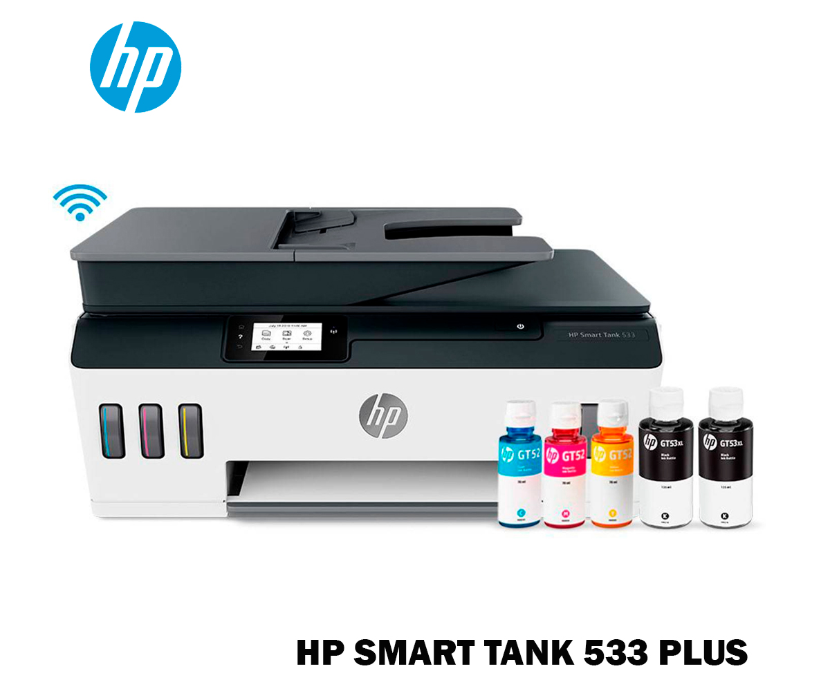 MULTIFUNCIONAL HP SMART TANK 533 PLUS, IMPRESORA A INYECCION, ADF, CON WIFI