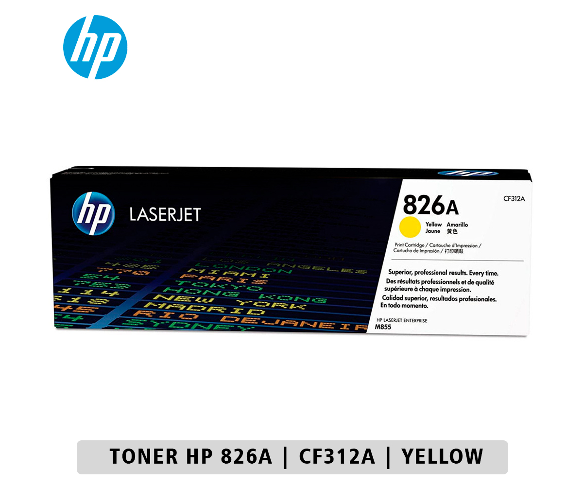TONER HP 826A YELLOW (CF312A) LASERJET M855DN 31,500 PÁGINAS.