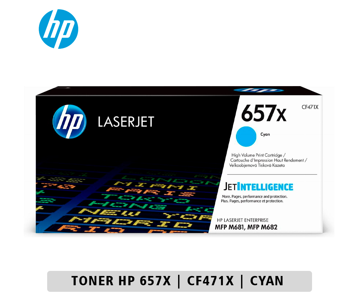 TONER HP 657X CYAN (CF471X) LASERJET M681, LASERJET M682, 23,000 PAGINAS