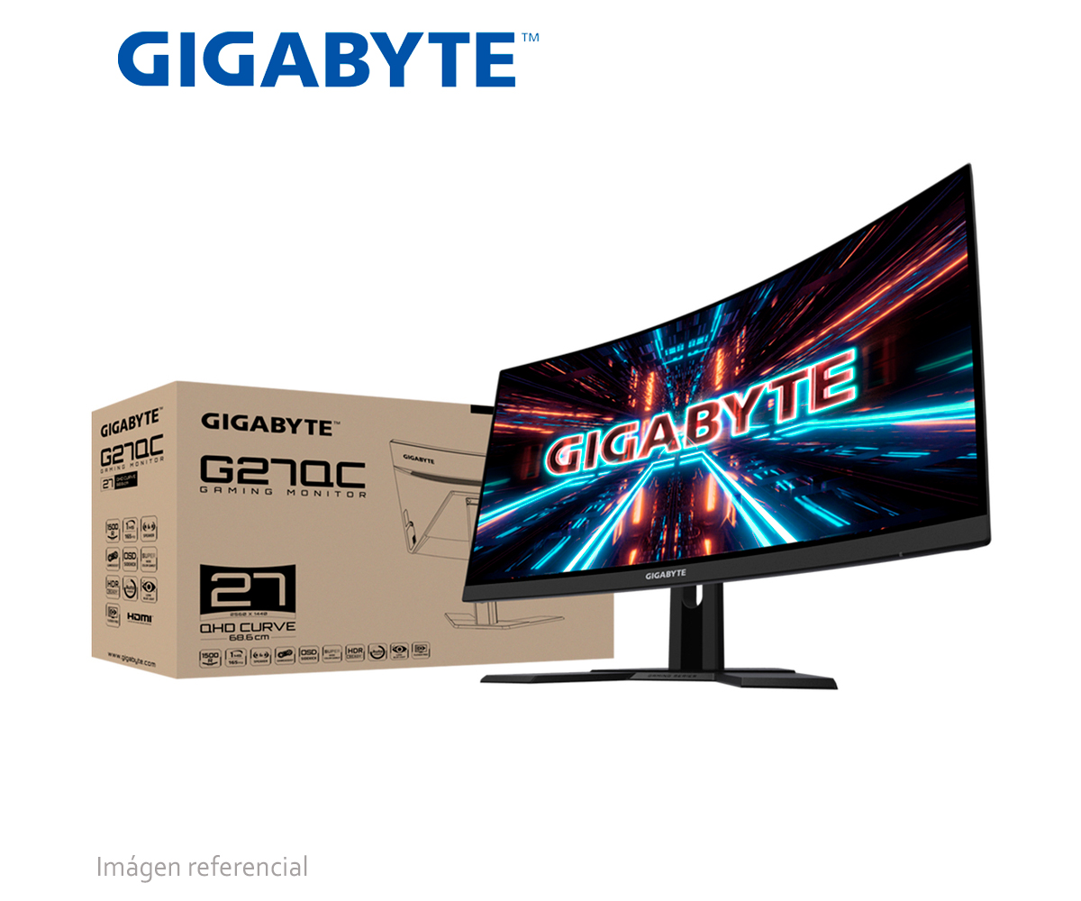 MONITOR GAMING GIGABYTE G27QC-SA 27" CURVO, 2560 x 1440, QHD, HDMI, DP ...