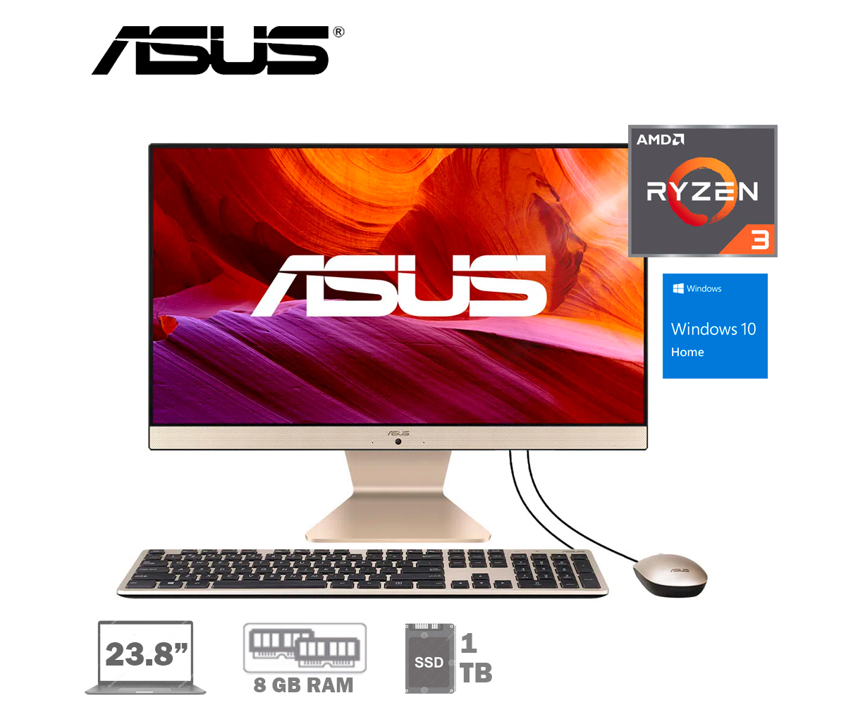 PC ASUS M3 M3400 TODO EN UNO, LED 23.8" FULL HD, RYZEN 3 5300U 2.6GHZ ...