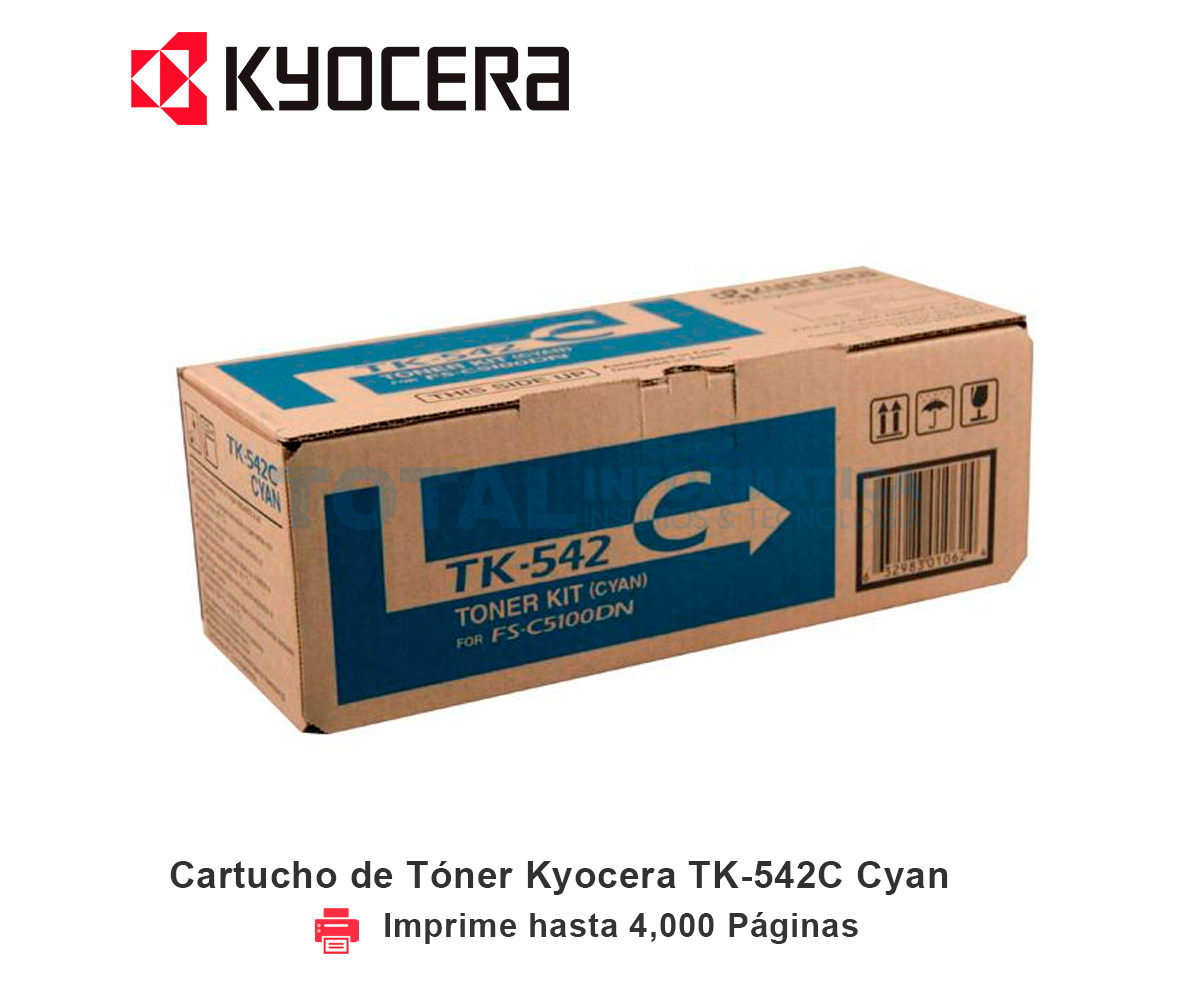 TONER KYOCERA TK-542C CYAN, 4000 PÁGINAS