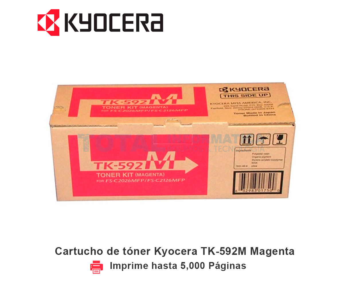 TONER KYOCERA TK-592M MAGENTA, 5000 PAGINAS
