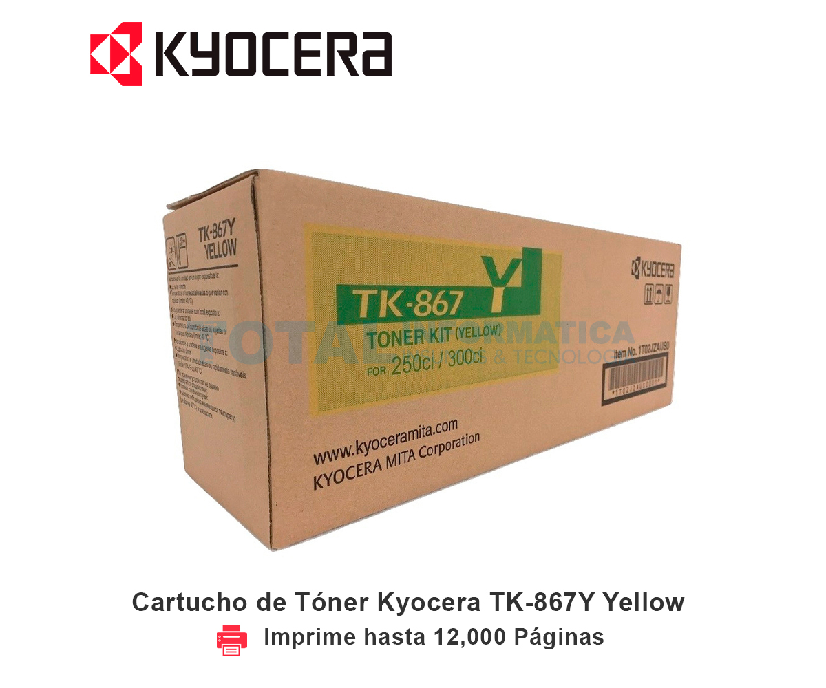 TONER KYOCERA TK-867Y YELLOW, TASKALFA, 12000 PAGINAS