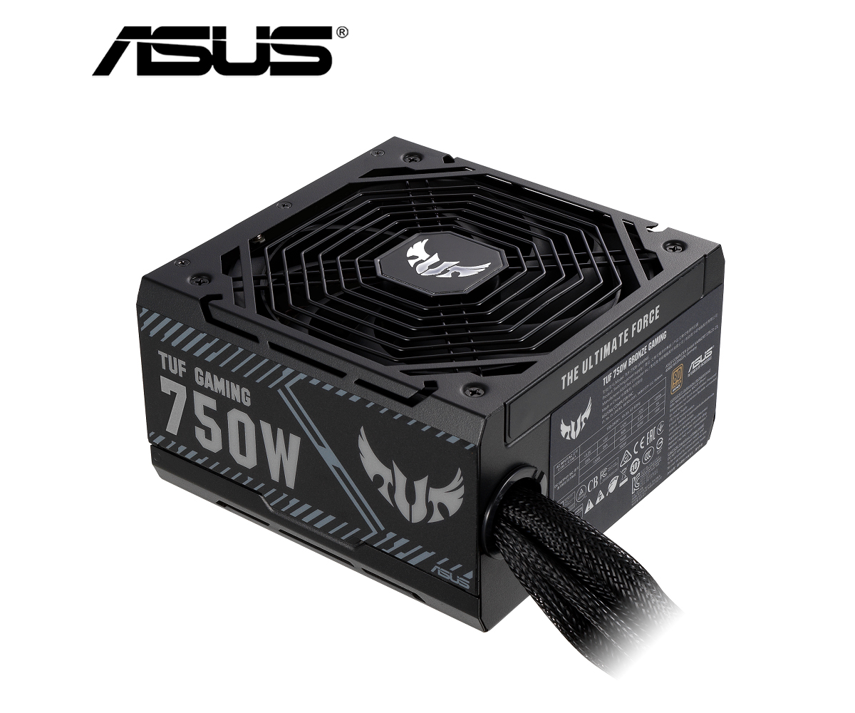 FUENTE DE PODER ASUS TUF-GAMING-750B, 80 PLUS BRONZE, 750W, CABLES TRENZADOS