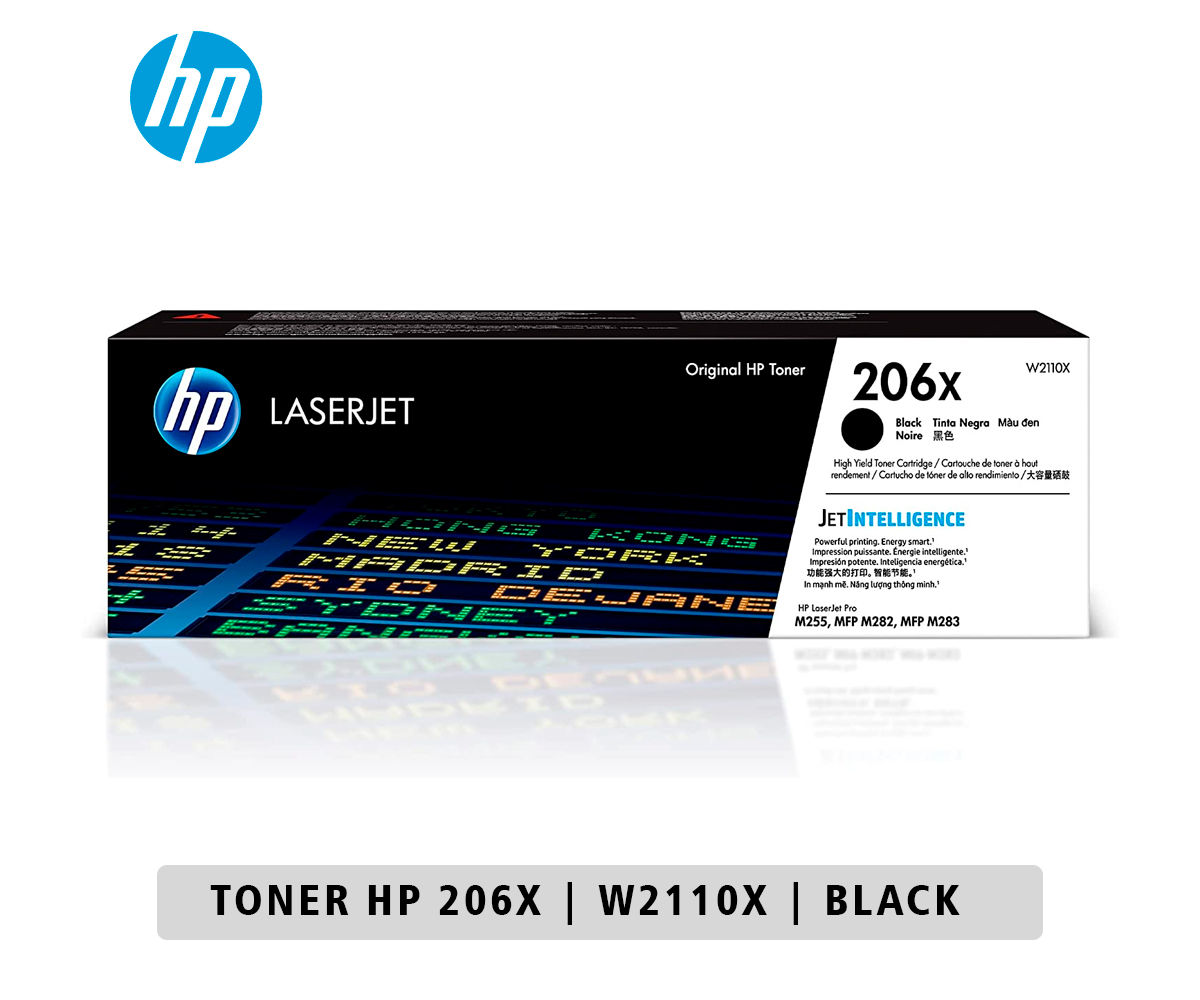CARTUCHO DE TÓNER HP ORIGINAL LASERJET 206X, BLACK 3,150 Páginas (W2110X)