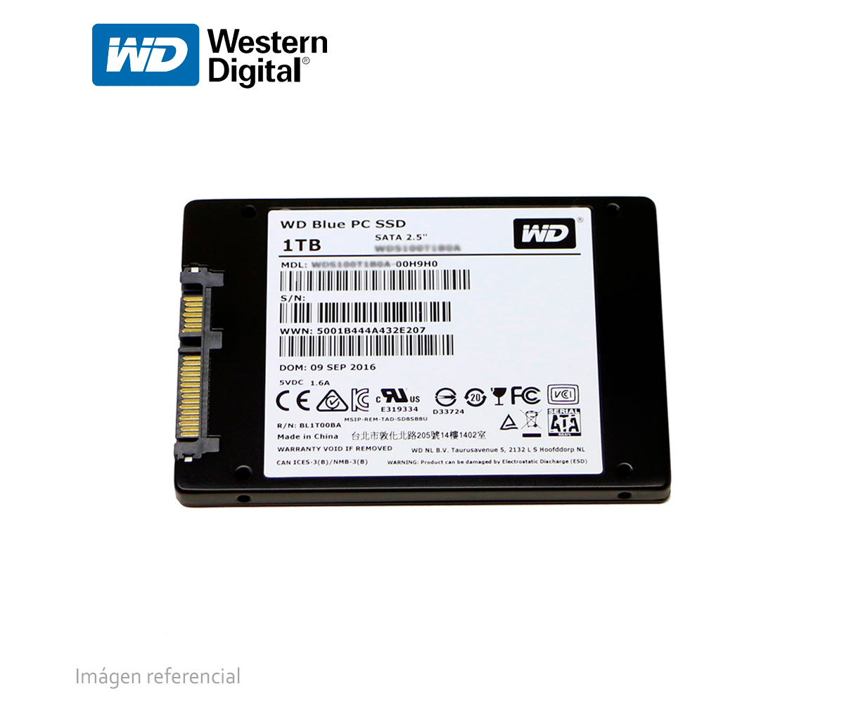 UNIDAD DE ESTADO SOLIDO WESTERN DIGITAL (WDS100T2G0A) 1TB, SATA 6.0 ...
