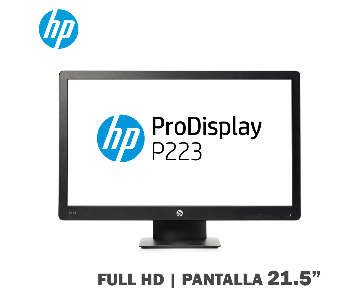 MONITOR HP PRODISPLAY P223 X7R61AA LED 21.5'', FULL HD, 1920x1080, DP, VGA, WIDESCREEN