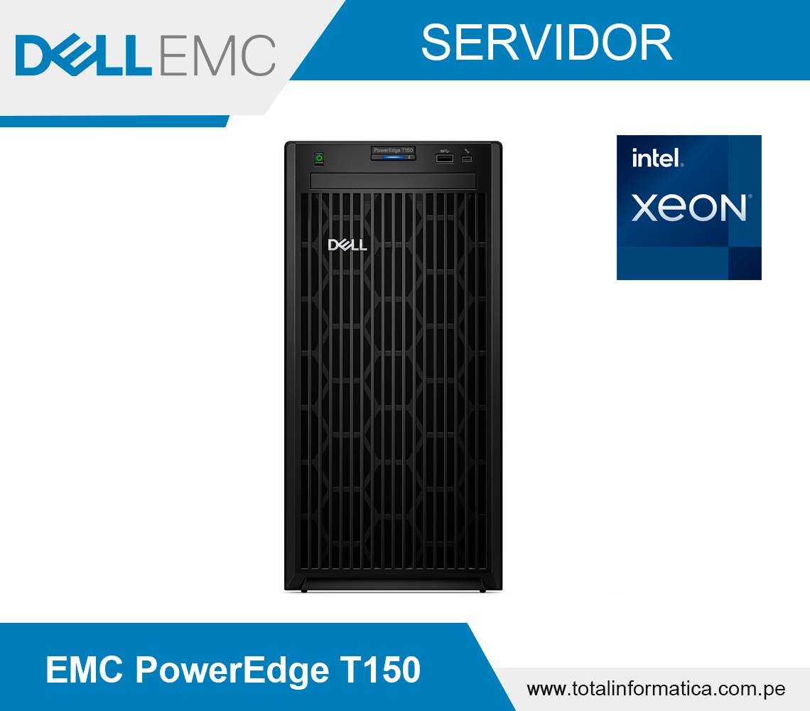 SERVIDOR DELL T150 INTEL XEON E-2314, RAM 16GB, 2TB SATA 1Y